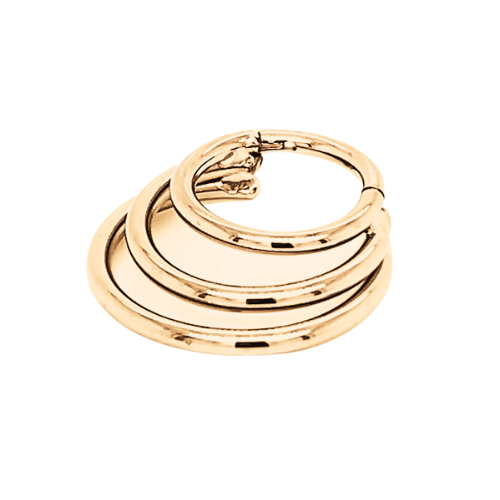 14k Crescent Triple Hinge Ring | Metro Body Piercing
