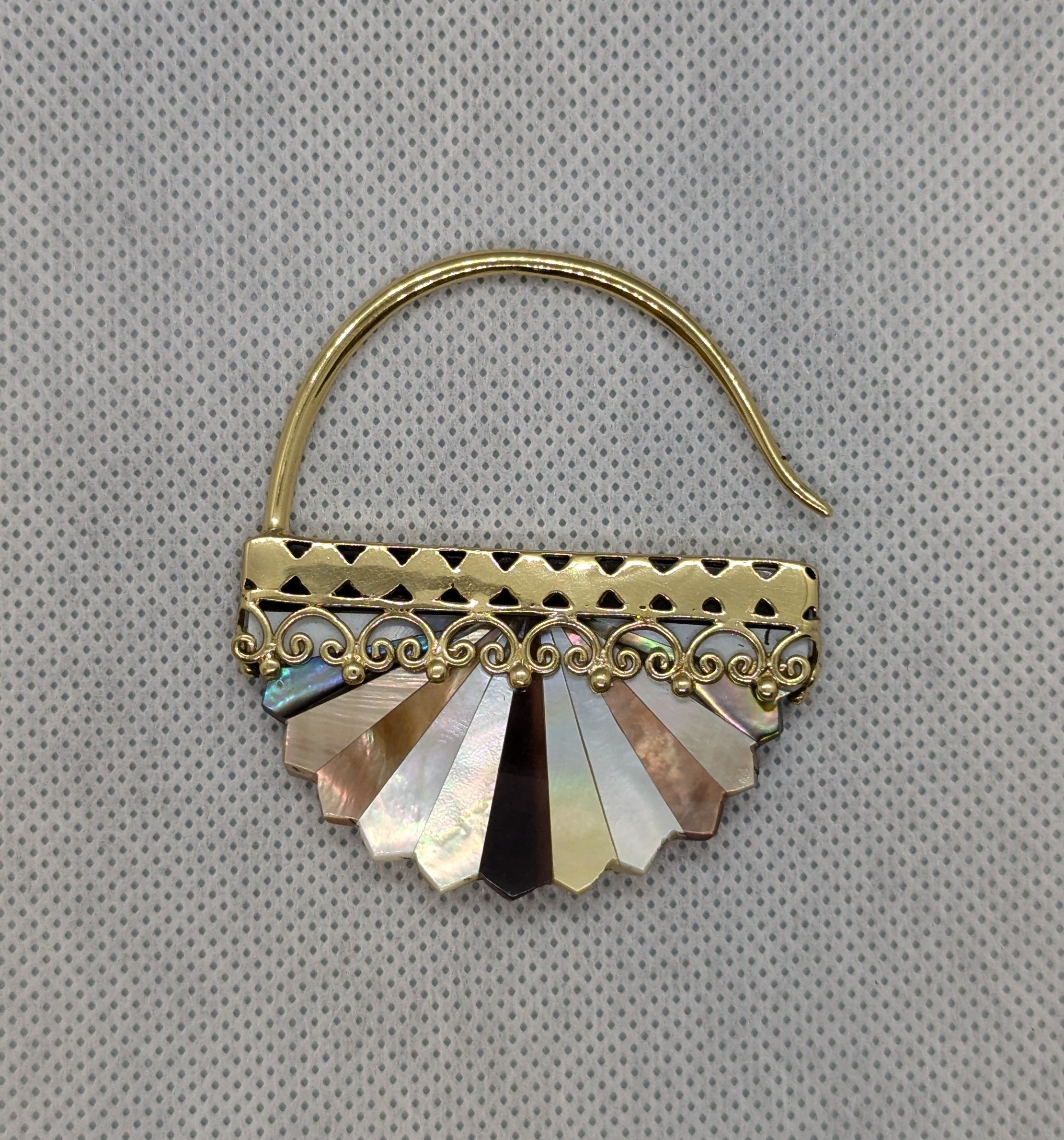 Brass with Shell Inlay | Metro Body Piercing