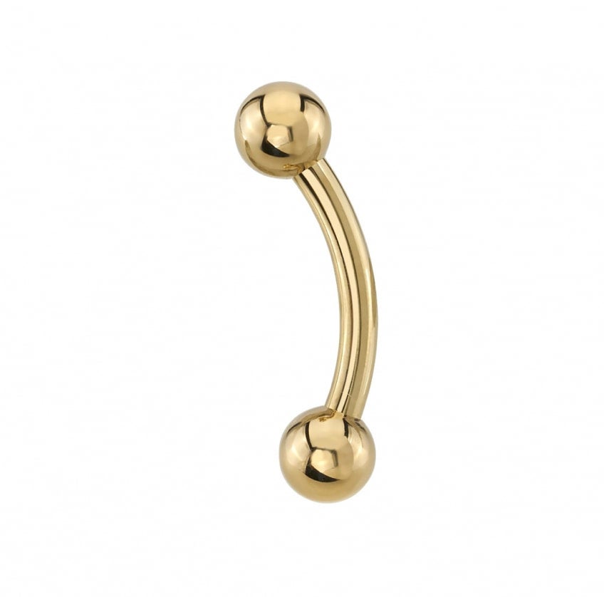 14k Gold Curve Barbell | Metro Body Piercing